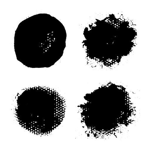 Brush strokes set of round text boxes Royalty Free Vector