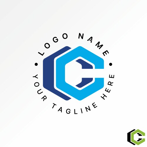 Initial o or cc font cutting shadow top down Vector Image