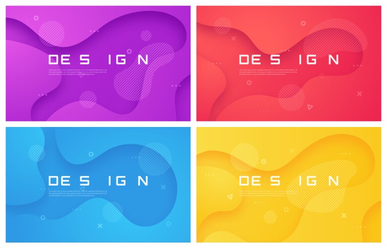 Set of colorful wave posters Royalty Free Vector Image