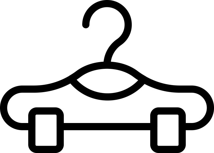 Simple black outline of a clothes hanger Vector Image