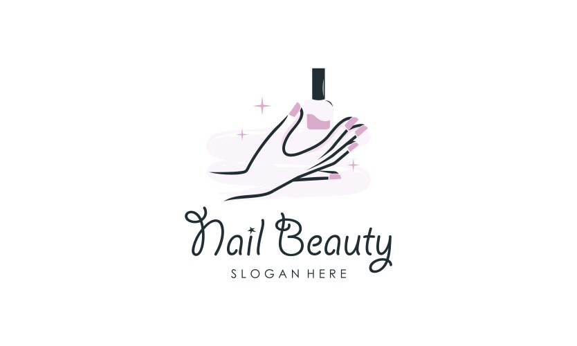 Nail beauty logo design with creative element Vector Image