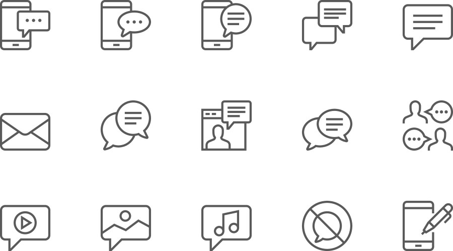 Black and white voice icons Royalty Free Vector Image