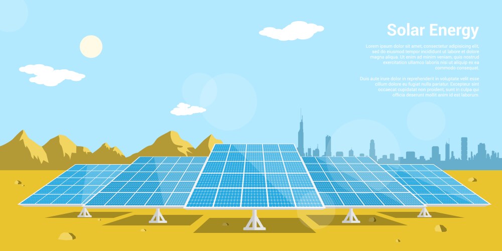 Eco energy solar panels Royalty Free Vector Image