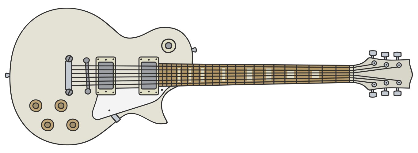 White electric guitar Royalty Free Vector Image
