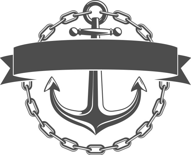 Anchor with circular rope Royalty Free Vector Image