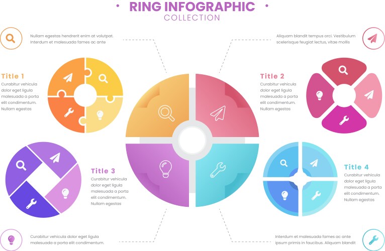 Ring infographic collection Royalty Free Vector Image