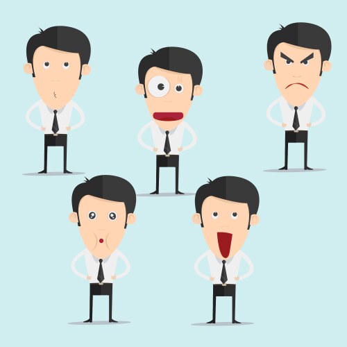 Businessman character set Royalty Free Vector Image Businessman character set Royalty Free Vector Image