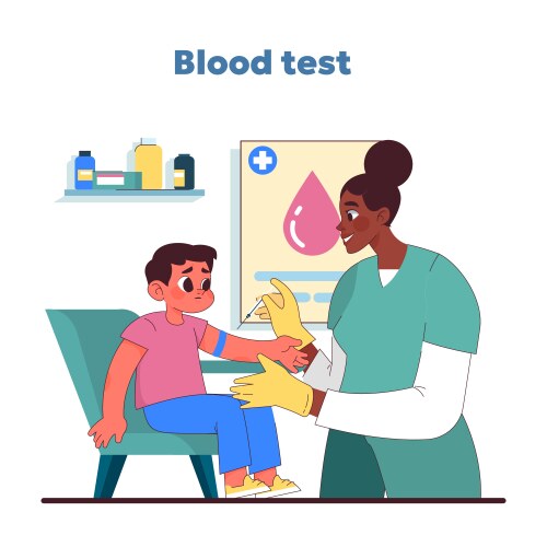 Care during blood test Royalty Free Vector Image