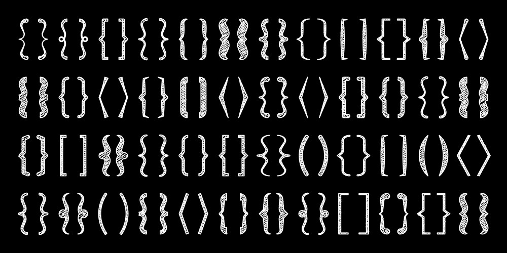 Shaded text brackets black quotation box curly Vector Image