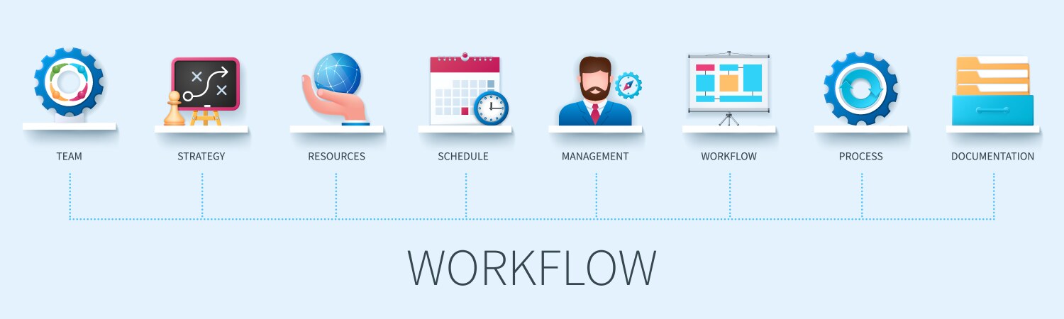 Productive workflow employees efficiency Vector Image