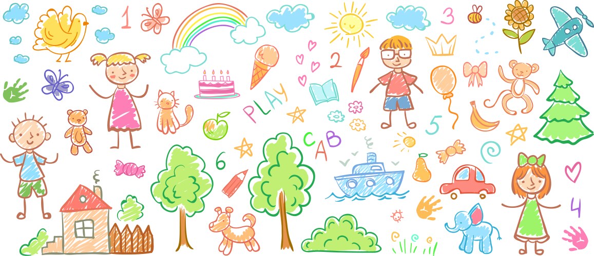 Floral Kid Pattern - Seamless – Royalty-Free Vector | VectorStock