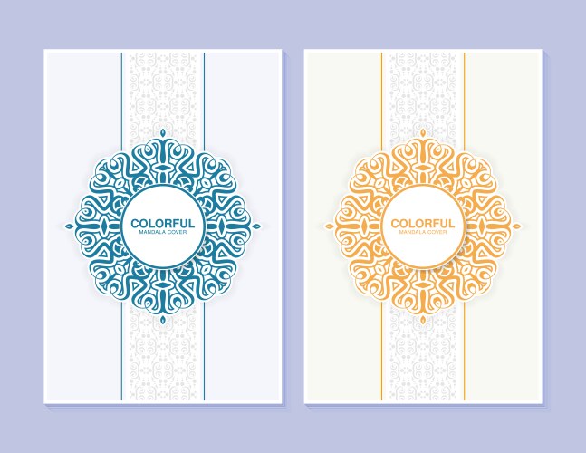 Colorful border pattern cover template Royalty Free Vector