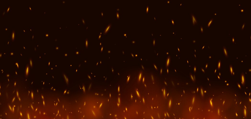 Flame with sparks fire flying cinder Royalty Free Vector