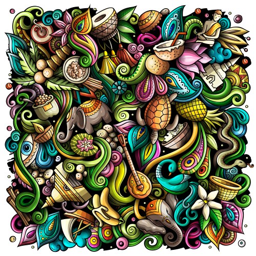 India hand drawn doodles Royalty Free Vector Image