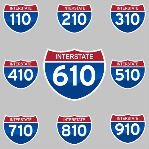 Interstate signs Royalty Free Vector Image - VectorStock
