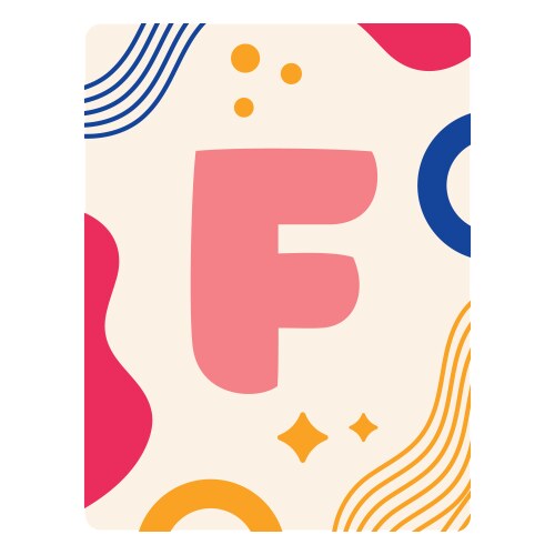 Letter F Flash Cards Vector Images (over 170)