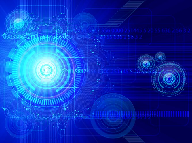 Blue technology circle and computer abstract Vector Image