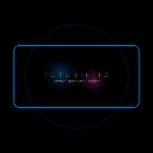 Bright neon glowing rectangle frame abstract Vector Image