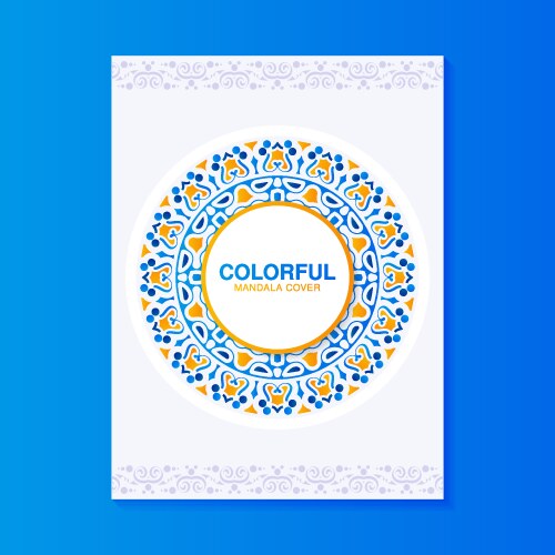 Colorful mandala cover design template Royalty Free Vector