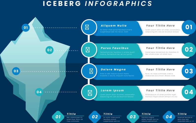 Iceberg infographic with data Royalty Free Vector Image