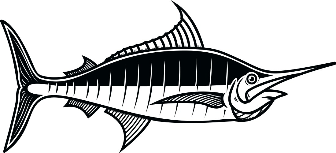 Ocean large swordfish Royalty Free Vector Image