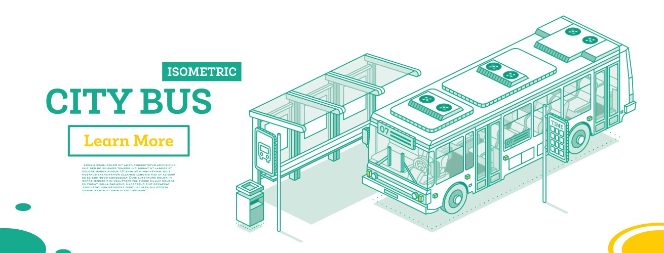Shuttle bus concept isometric design Royalty Free Vector