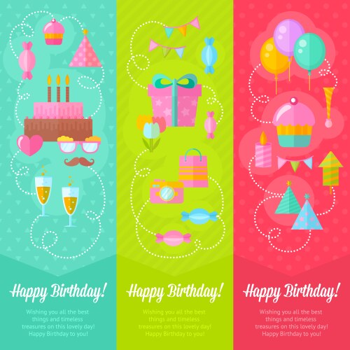Happy birthday magic background banner Royalty Free Vector