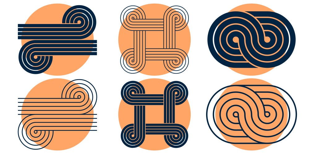 Geometric lines intersecting zen patterns Vector Image