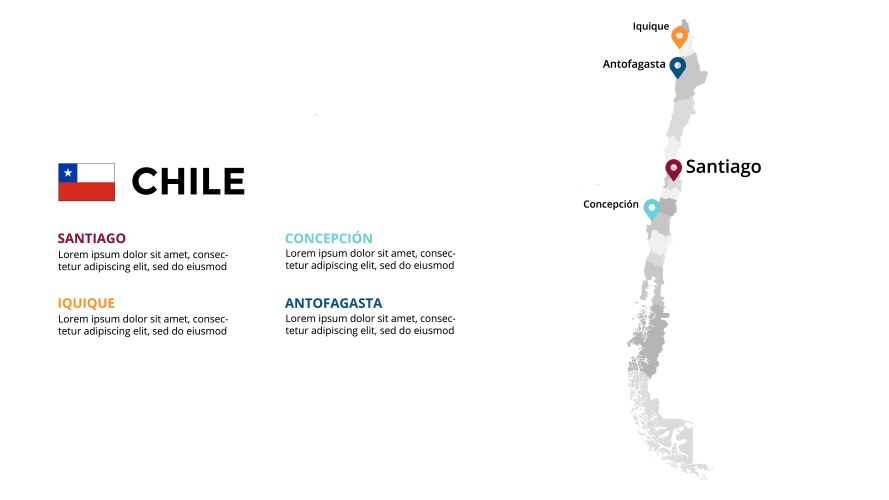 Administrative and political map chile Royalty Free Vector