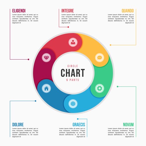 Cycle chart infographic template with 7 parts Vector Image