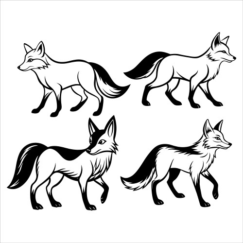 Fox walking svg Royalty Free Vector Image - VectorStock