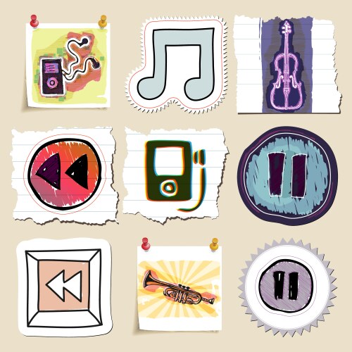 Retro music icons Royalty Free Vector Image - VectorStock