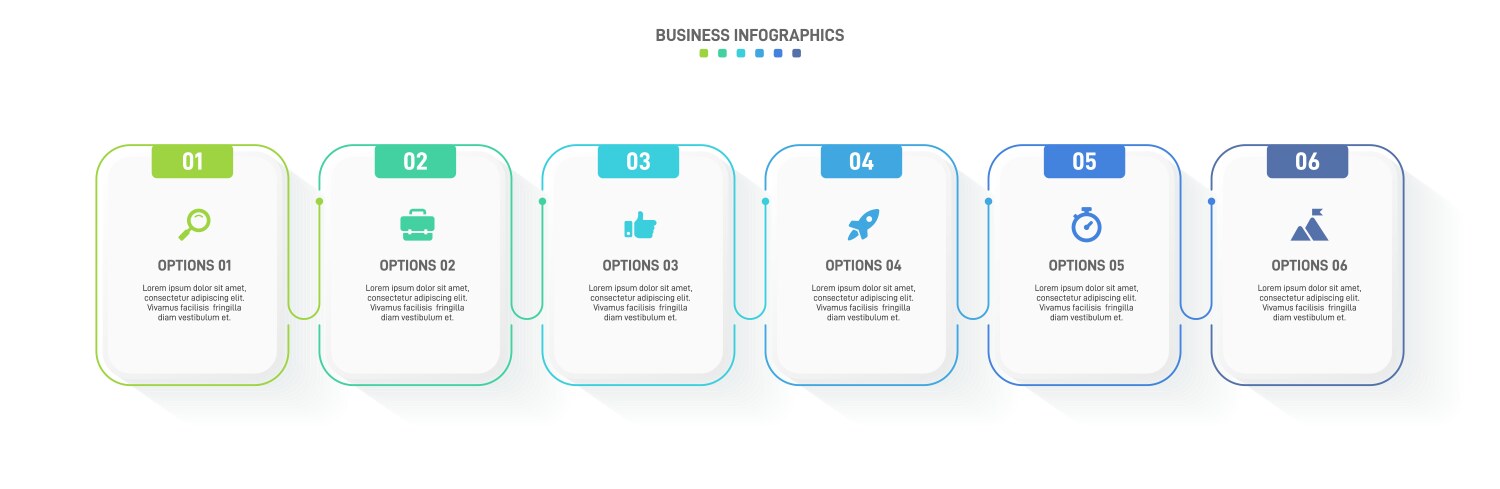 Horizontal progress bar featuring 6 arrow-shaped Vector Image