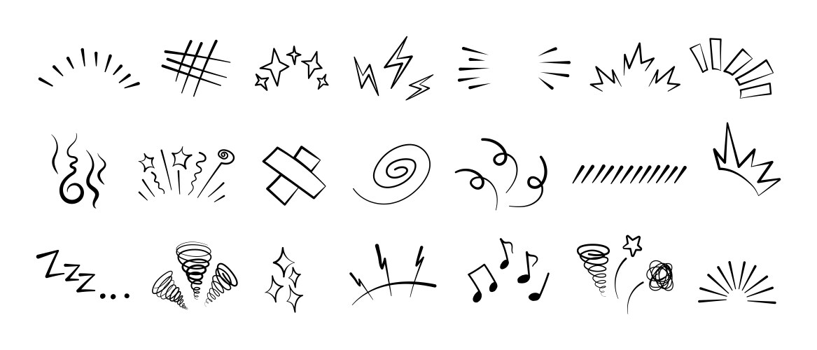 Manga or anime comic emoticon element graphic Vector Image