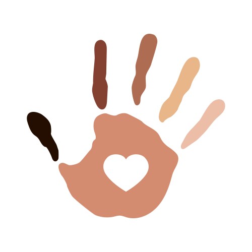 Stop racism hands with different skin colors Vector Image