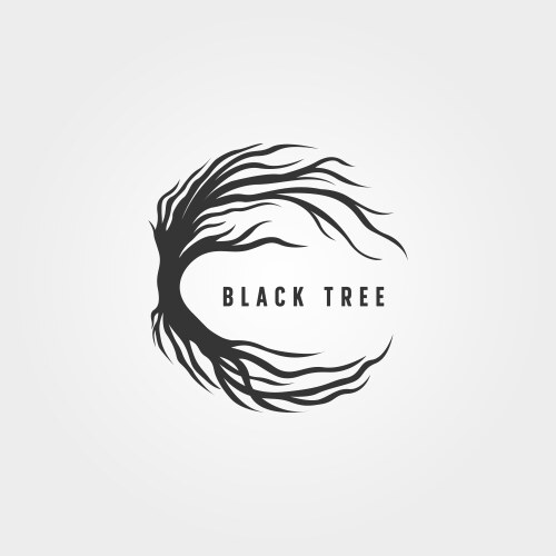 Abstract tree minimal logo emblem design oak Vector Image