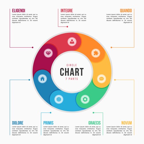 Cycle chart infographic template with 7 parts Vector Image