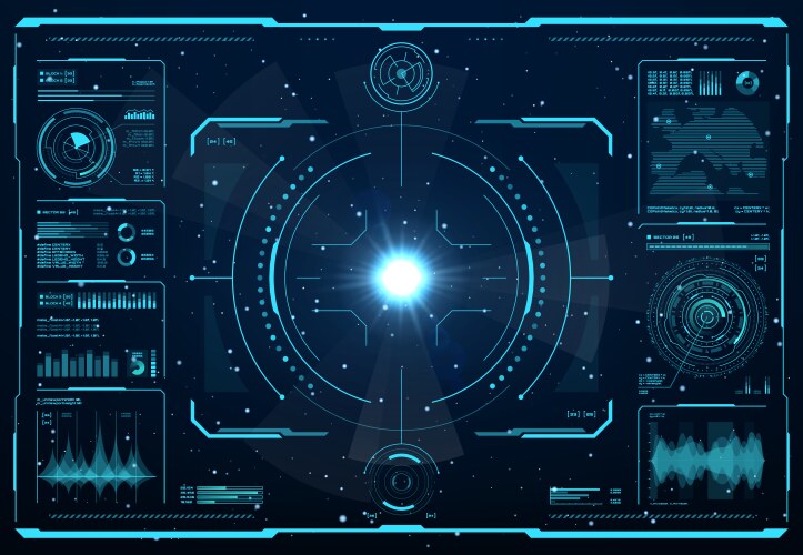 Hud futuristic info boxes and interface borders Vector Image