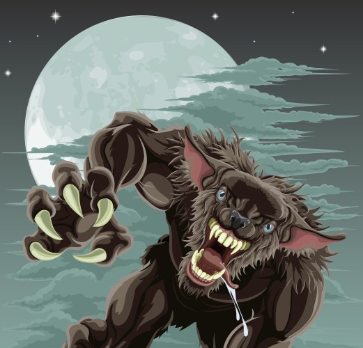 Scary werewolf monster character Royalty Free Vector Image