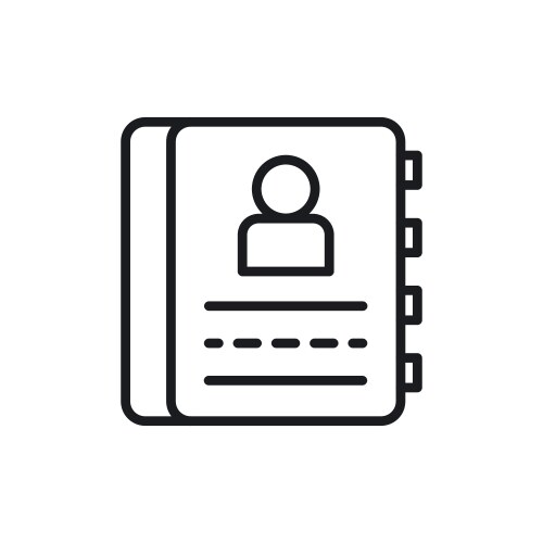 Address book icon set email address directory Vector Image