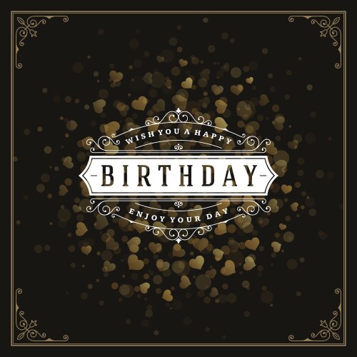 Birthday card design vintage style template Vector Image