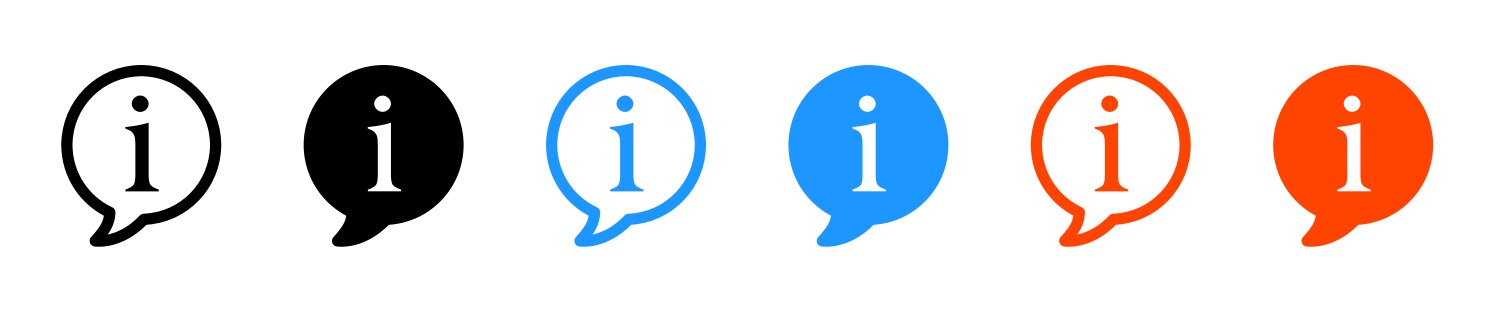 Information icon set inform sign detail symbol Vector Image