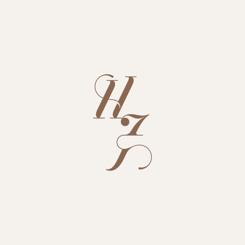 Initial monogram logo wedding concept design Vector Image