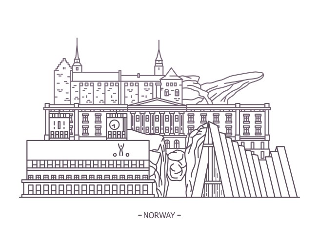 Iceland architecture landmarks monuments Vector Image