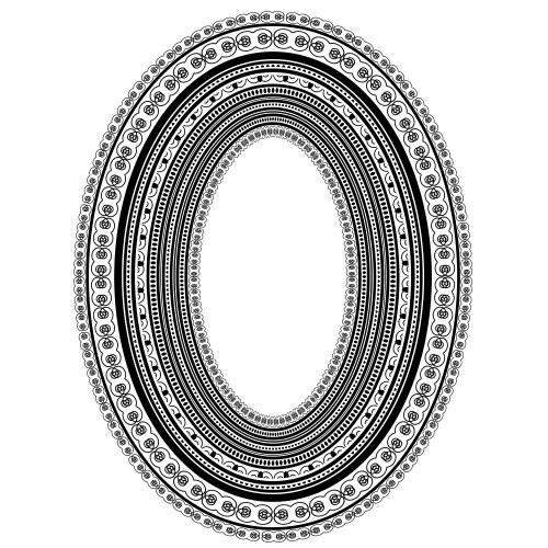 Black chain oval frame Royalty Free Vector Image