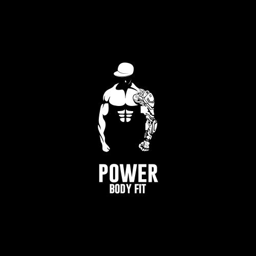 Bodybuilder male figure icon gym logo template Vector Image