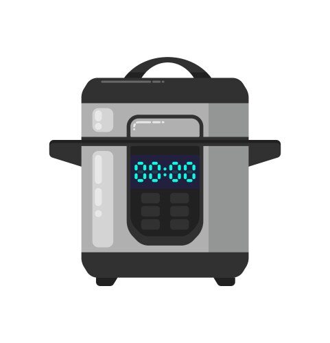 Slow cooking crock pot isolated on white steamer Vector Image