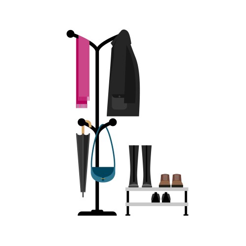Kids clothes on long rolling hanger rack Vector Image