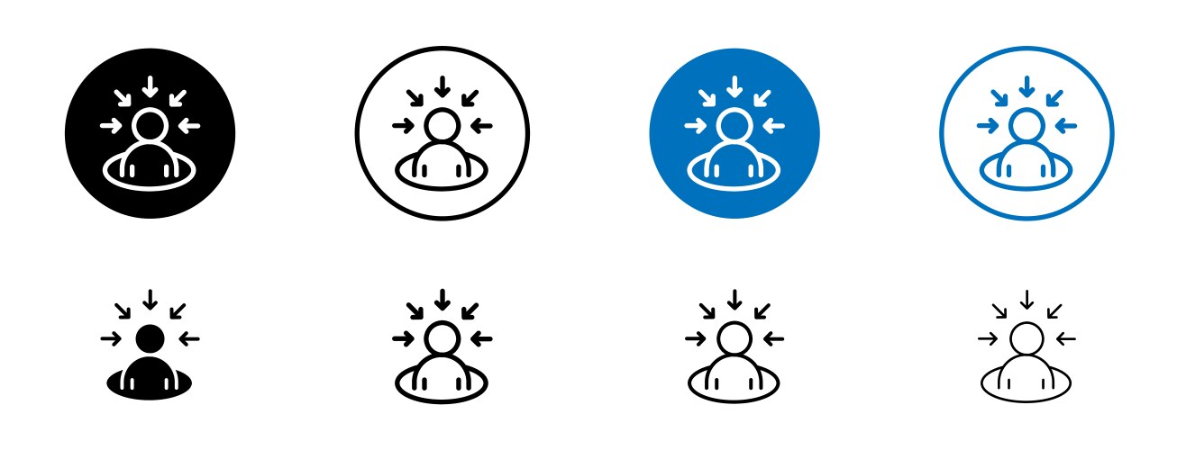 Centric consumer icon set client focus approach Vector Image