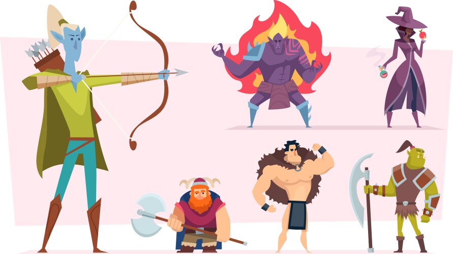 Fantasy characters 2d game sprite male and female Vector Image